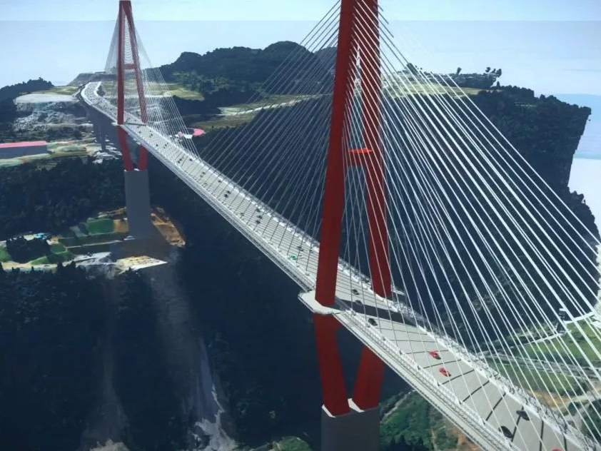 Capping of main tower of the first landscape cable stayed bridge in the ...