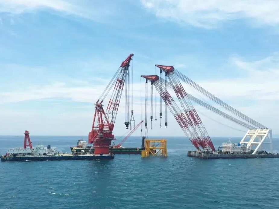 The foundation of China's first super 40-meter booster station was ...