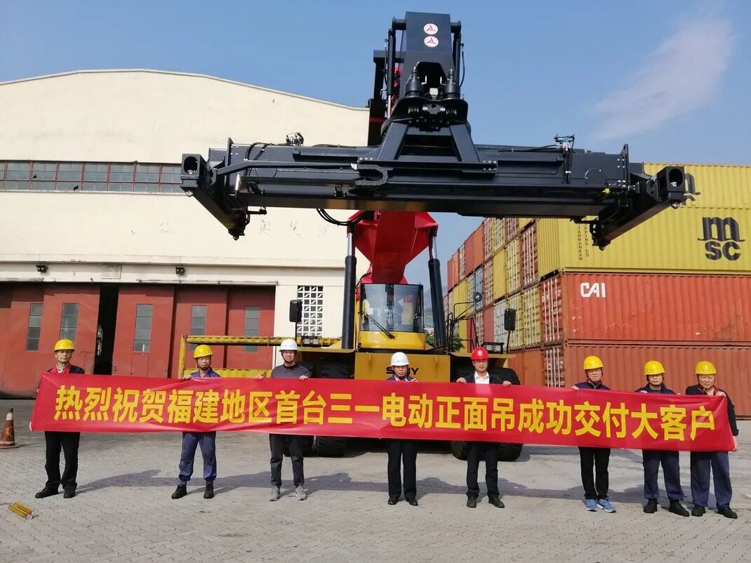 Another Sany SRSC45E3 pure electric reach stacker delivered!--Seetao