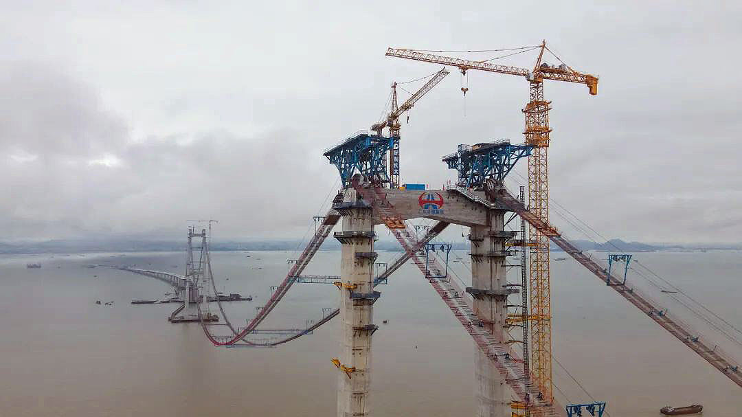 Lingdingyang Bridge enters construction phase of main cable--Seetao