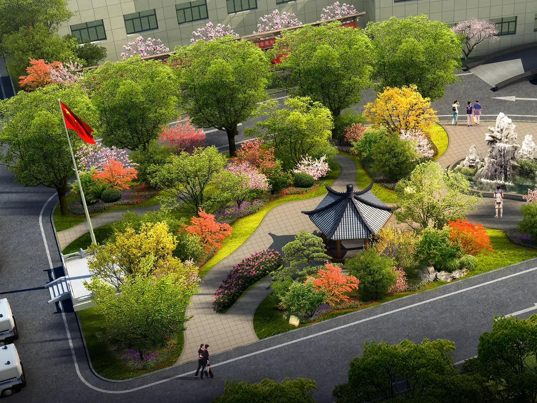 Xi'an Hi-Tech Yuntian Project Exhibition Area Landscape Greening ...