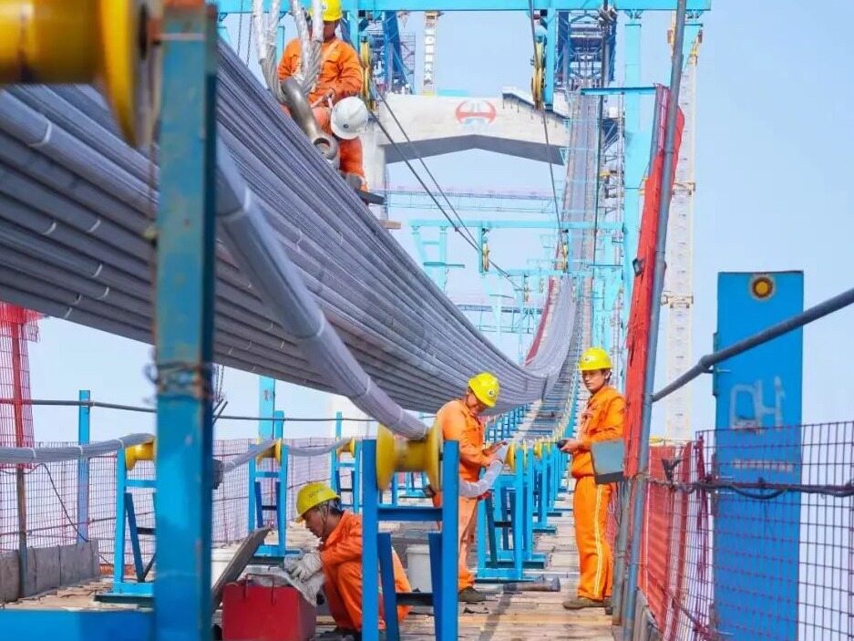 The main cable of Guangdong Lingdingyang Bridge has been erected--Seetao