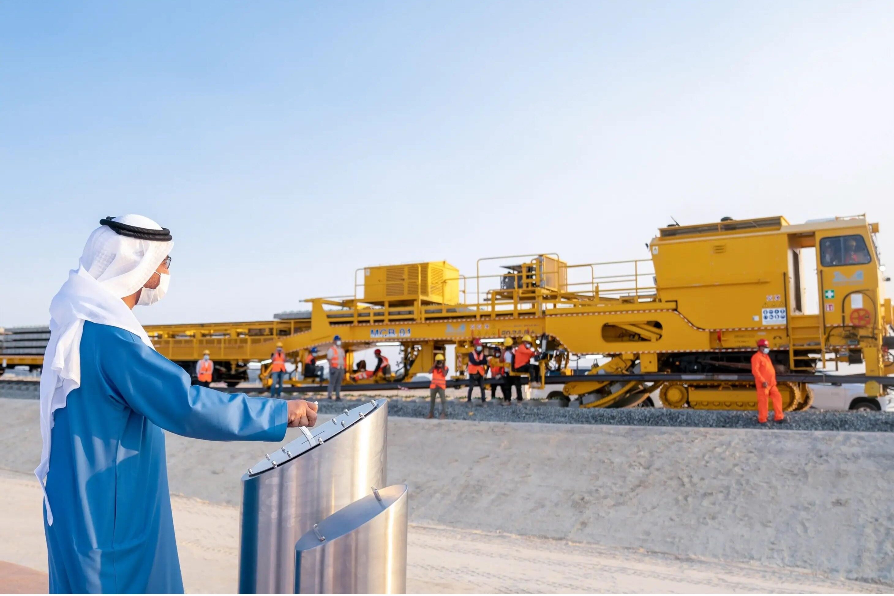 Track laying for the Etihad Railway Phase II freight facility has been ...