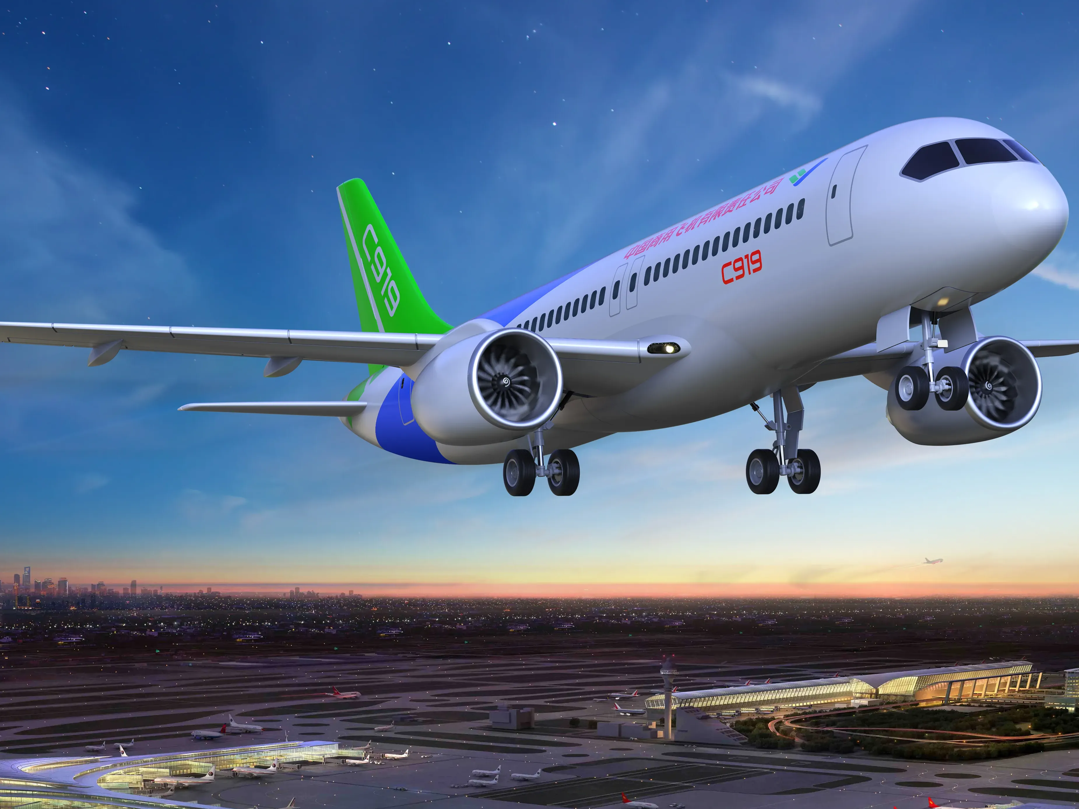 搭载利勃海尔系统的中国大飞机C919亮相2022年珠海航展--见道网