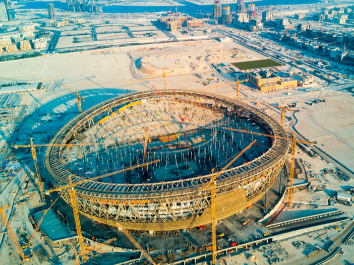 57 seconds to see the construction process of the World Cup main ...