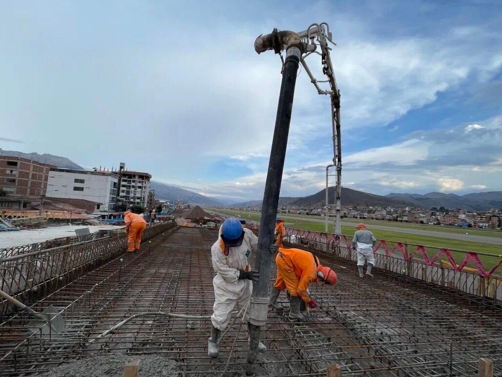 The main structure of the highway bridge in Cusco, Peru was completed ...