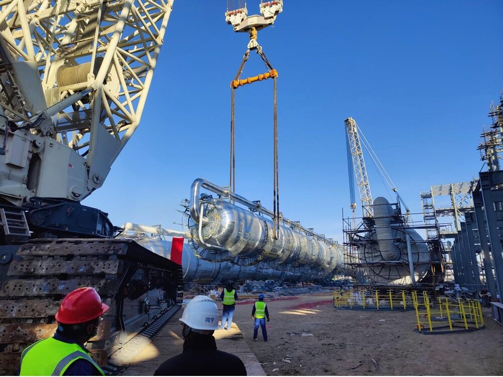 Inner Mongolia Hongyuan project rectification stage 3 tower hoisting ...