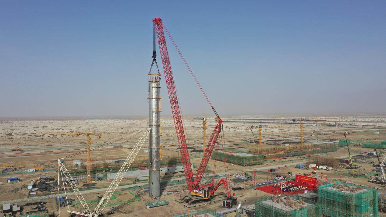 The SPCECC Methanol Recovery Tower was hoisted successfully for the ...