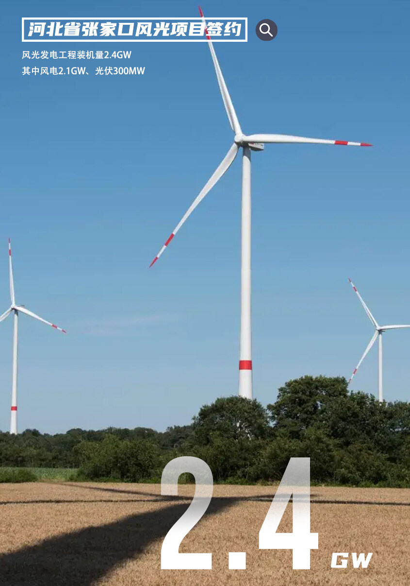 河北省张家口2.1GW风电项目签约！--见道网