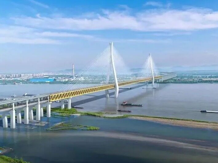 The Chizhou Yangtze River Highway and Railway Bridge project started ...