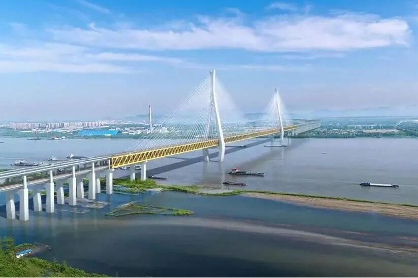 The Chizhou Yangtze River Highway and Railway Bridge project started ...