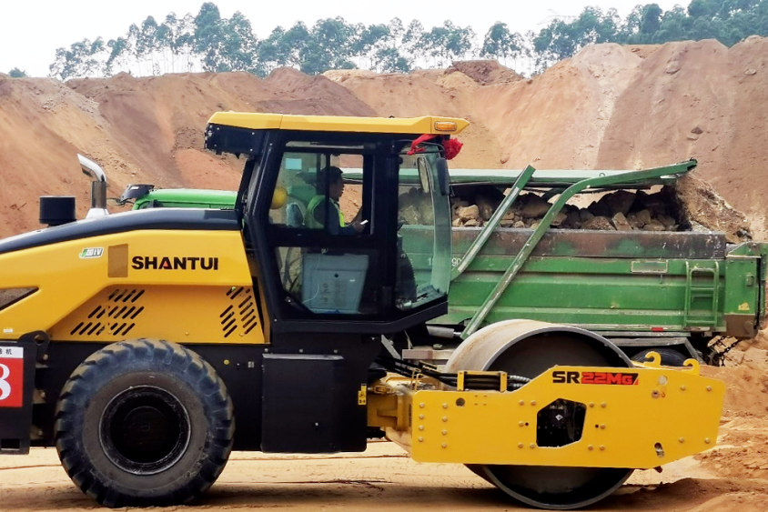 SHANTUI national four mechanical single steel wheel roller super fuel ...