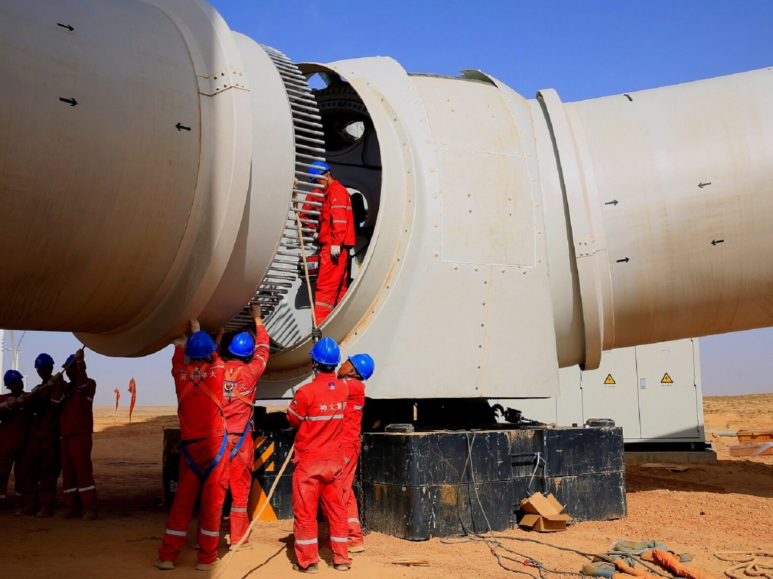 China's first wind power project in Yumen Oilfield, Gansu Province ...
