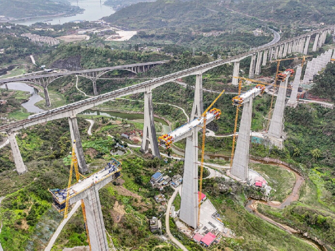 The first high pier of the Sichuan-Chongqing section of China's high ...